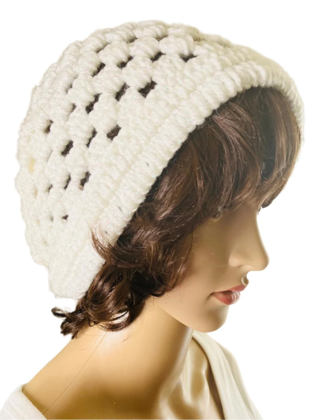 HAT AND BEANIES WHITE KNITTED 1017-06 – Eyema's Gift